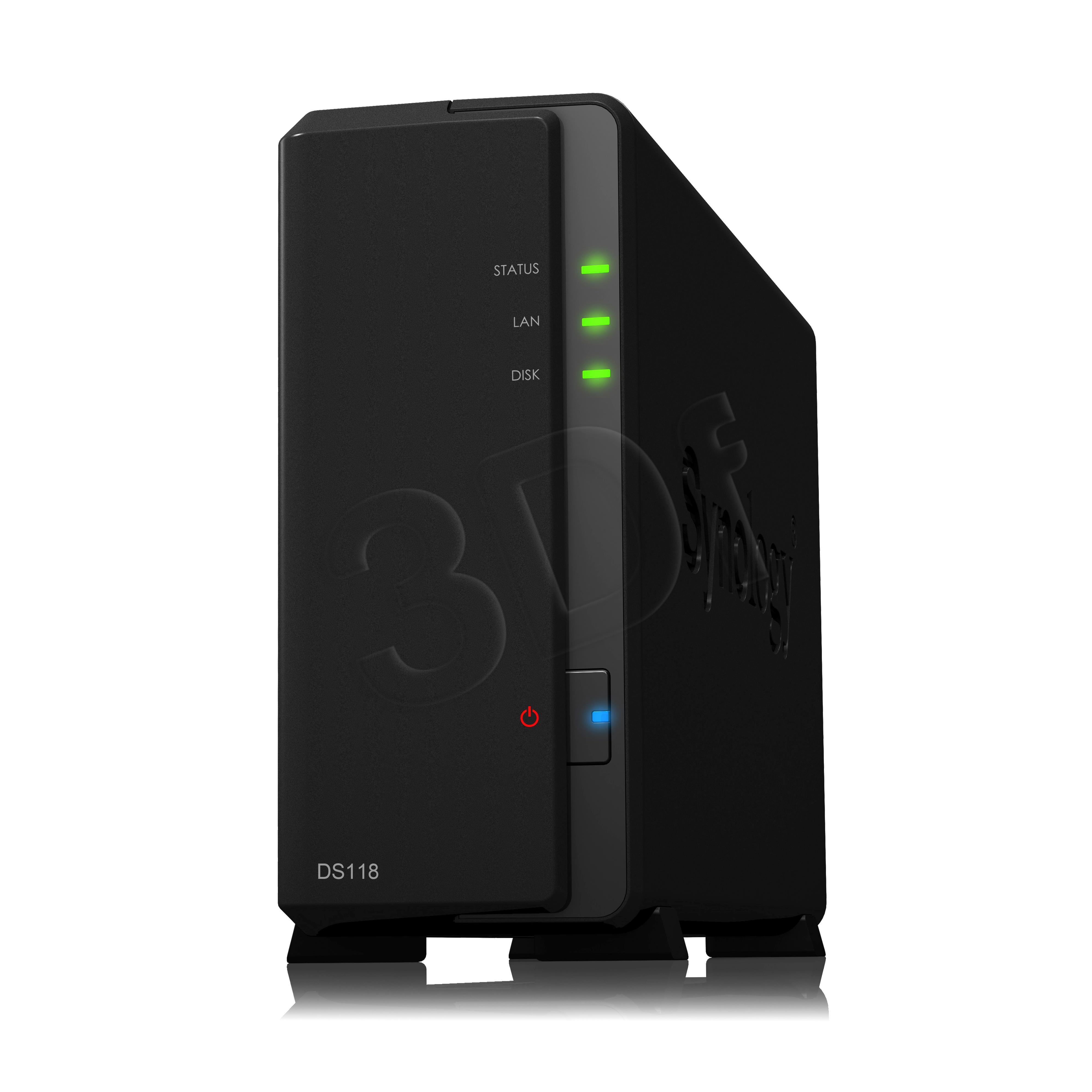 DS118 Synology DS118 1X0HDD 1GB 4x1.4G hz 2xUSB 1xGbE Synology